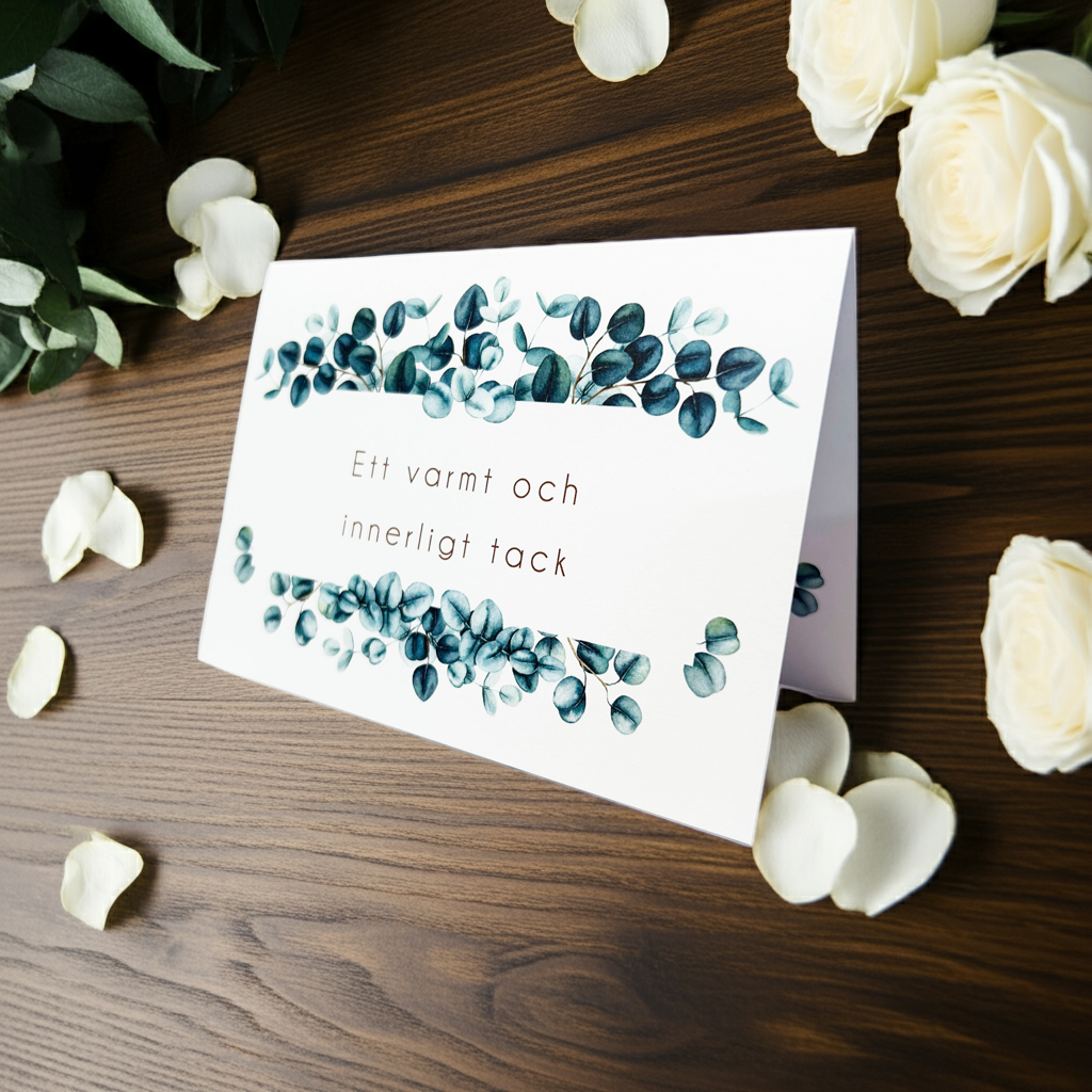 Begravningskort - Färdiga tackkort till begravning - Sorgkort – Tackort.se